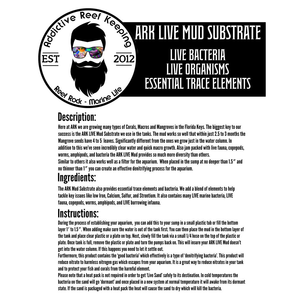 ARK LIVE Mud Substrate for Refugium, Mangroves, Chaeto, Seagrasses and ...
